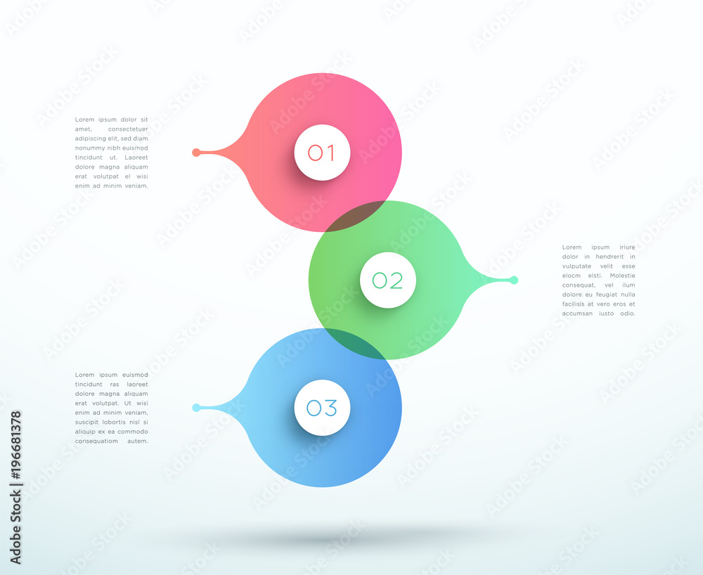 Abstract Vector 3d Stacked 3 Step Circle Infographic Stock Vector ...
