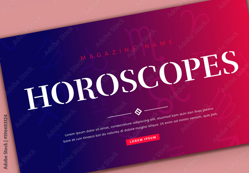 Horoscope-Themed Landing Page Layout with Gradient 1 Stock Template ...