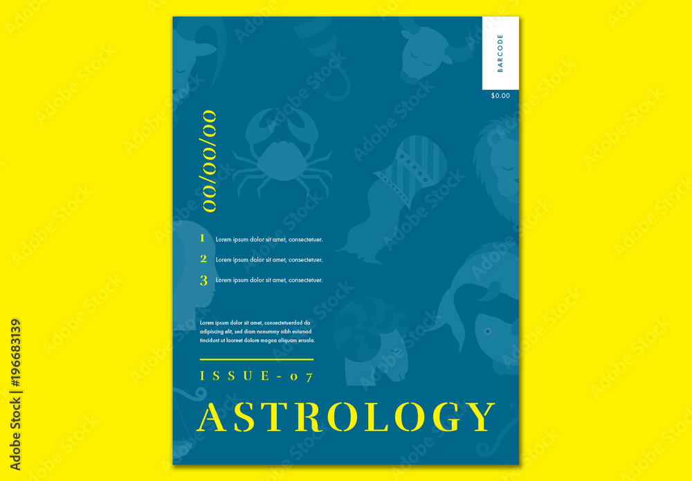Astrological Magazine Cover Layout 1 Stock Template | Adobe Stock