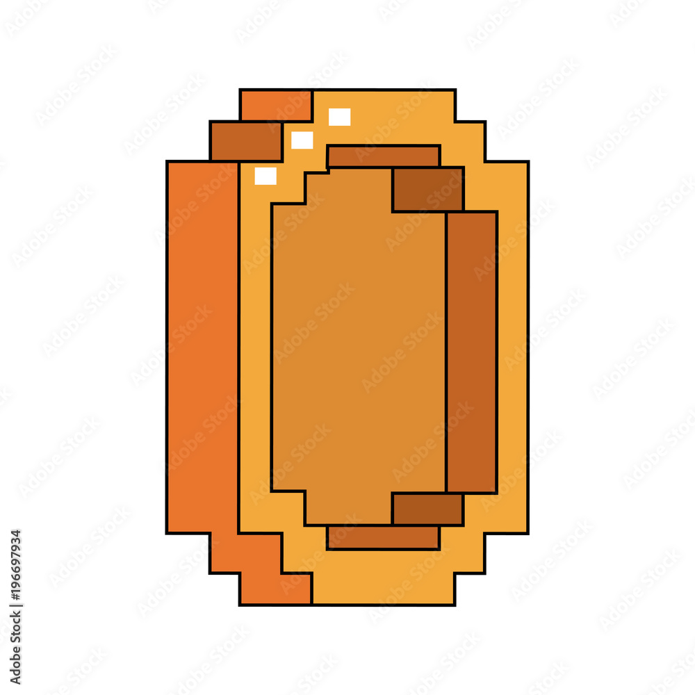 Pixelated shinning coin vector illustration graphic design Stock Vector ...