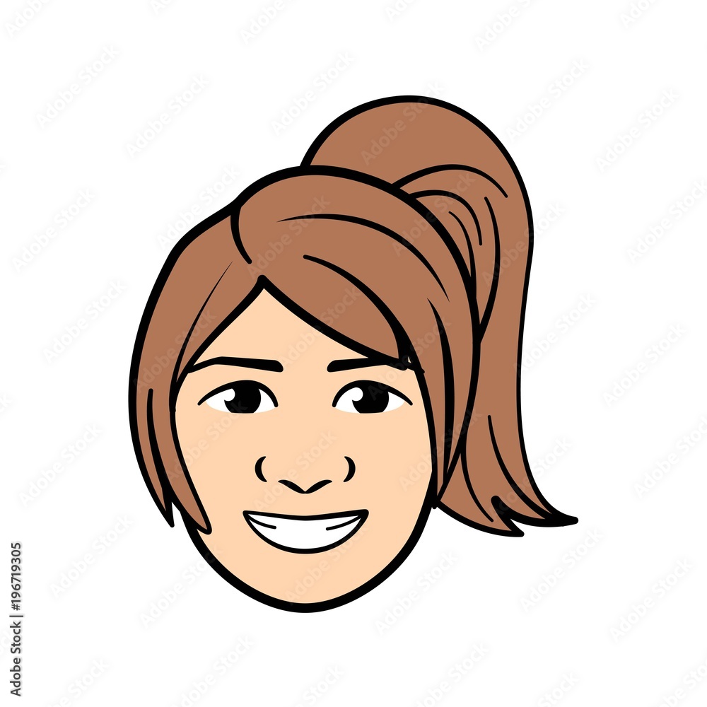 girl's head cartoon vector template Stock Vector | Adobe Stock
