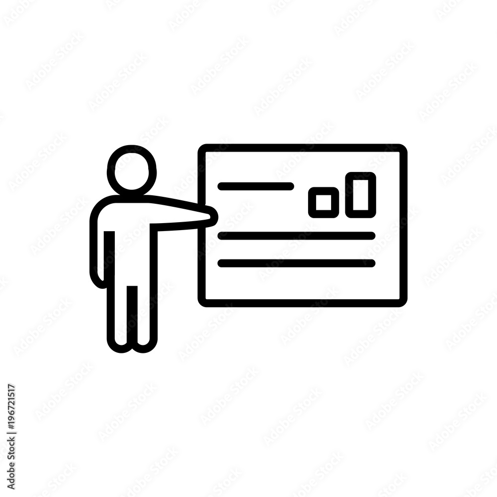 presentation outlined vector icon. Outlined symbol of delivering the ...