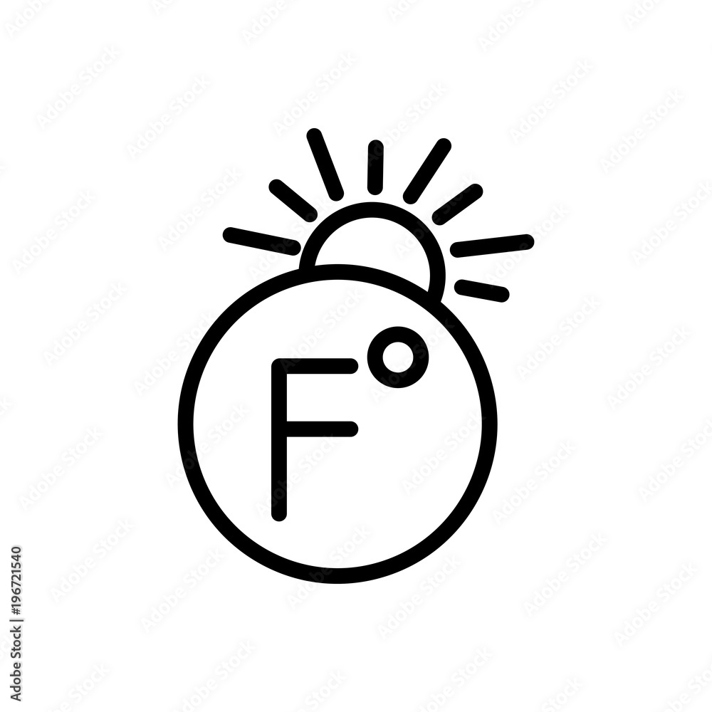 Vettoriale Stock degree fahrenheit outlined vector icon. Outlined ...