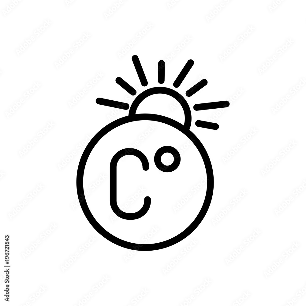 degree celsius outlined vector icon. Outlined symbol of temperature in ...