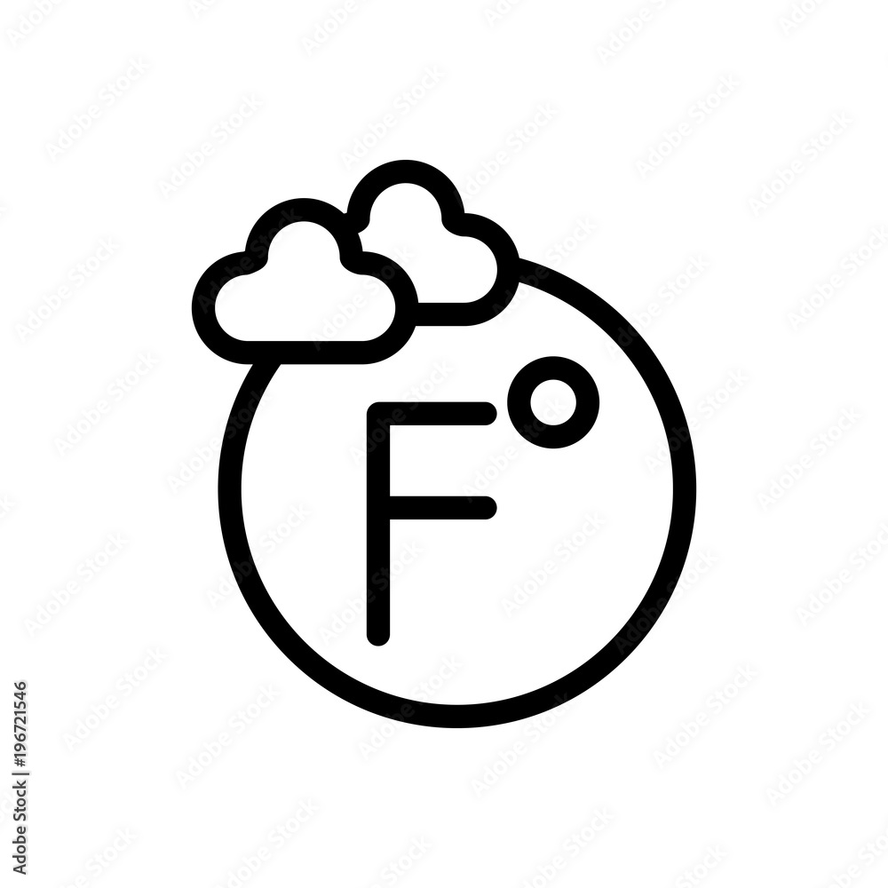 Vecteur Stock degree fahrenheit outlined vector icon. Outlined symbol ...