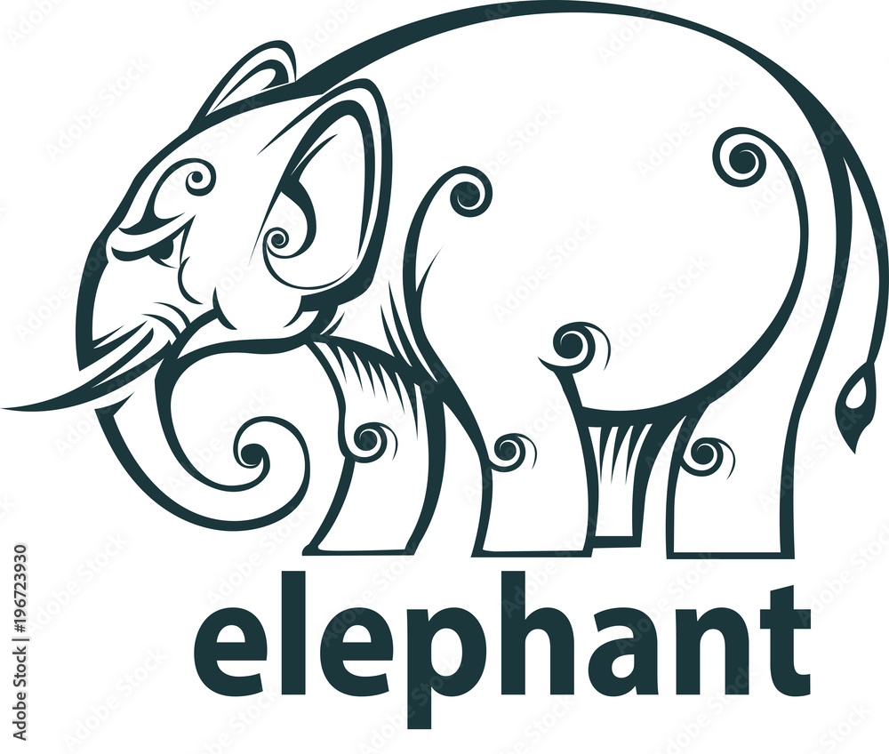 Vector illustration, elephant symbol Stock Vector | Adobe Stock
