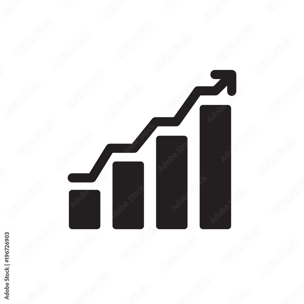 increasing bar chart, increasing diagram filled vector icon. Modern ... increasing bar chart, increasing diagram filled vector icon. Modern ...