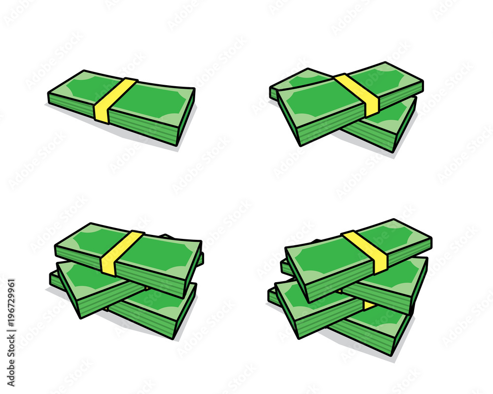 Cartoon Money Stacks
