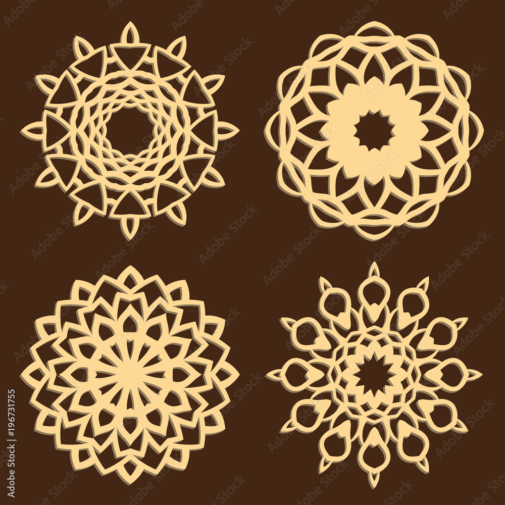 DIY laser cutting patterns. Jigsaw die cut ornaments. Islamic cutout ...