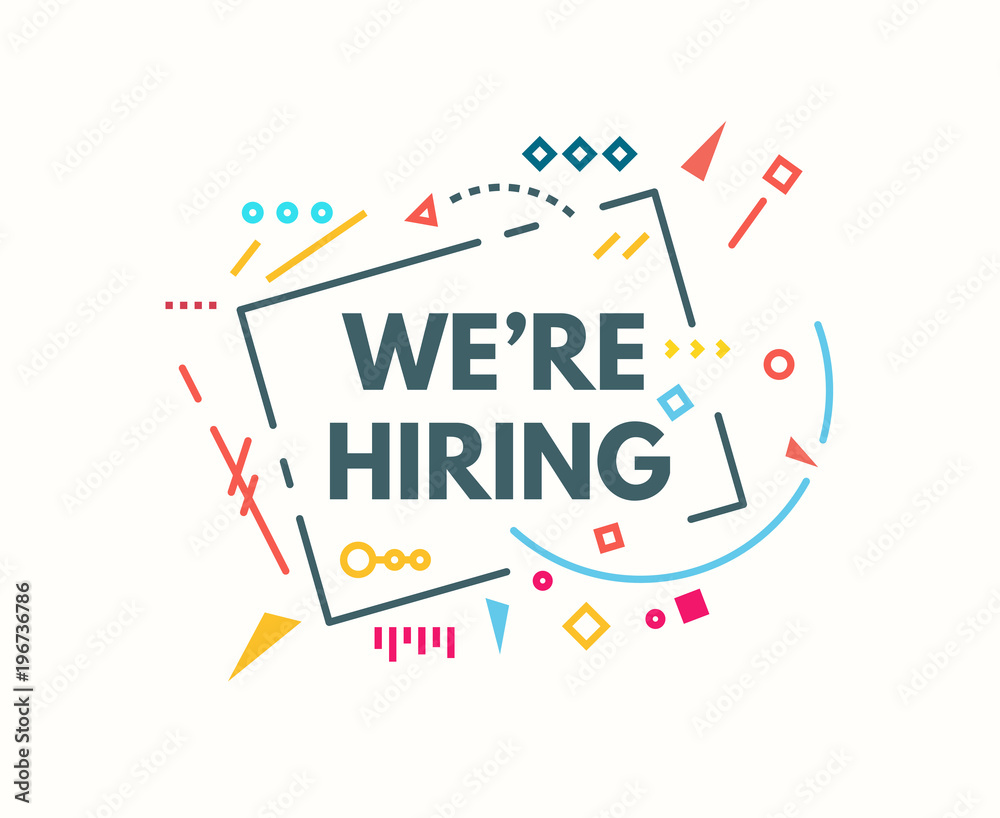 Hiring text banner concept. Hire sign. Searching new job concept. Thin ...