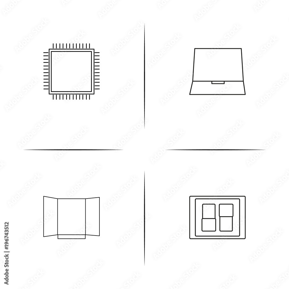 Devices simple linear icon set.Simple outline icons Stock Vector ...