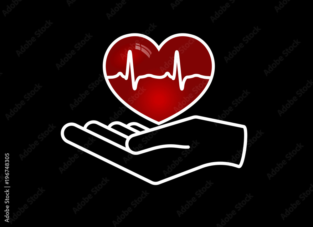 Heart in hand. Giving heart logo template for transplant ,organ ...