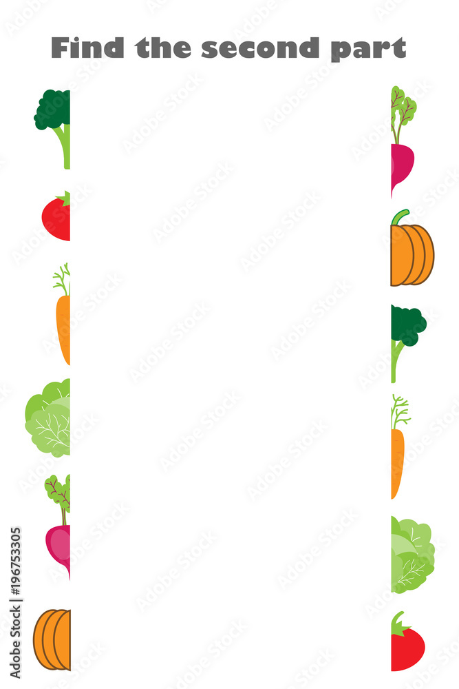 Find the second part of vegetables (tomato, broccoli, carrot) in ...