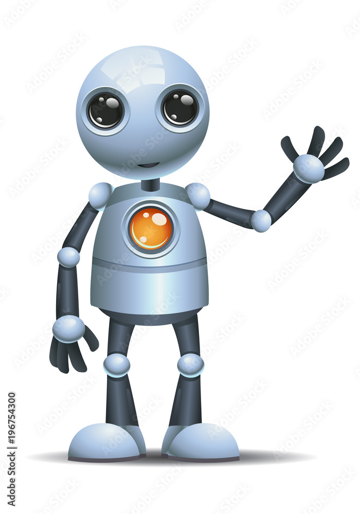 little robot hi five Stock Illustration | Adobe Stock