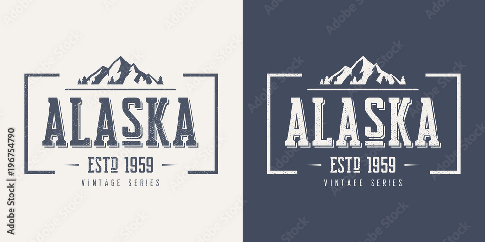 Alaska state textured vintage vector t-shirt and apparel design, Stock ...