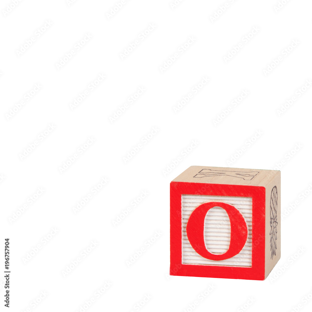 Toy Alphabet Block with Letter O Stock Photo | Adobe Stock