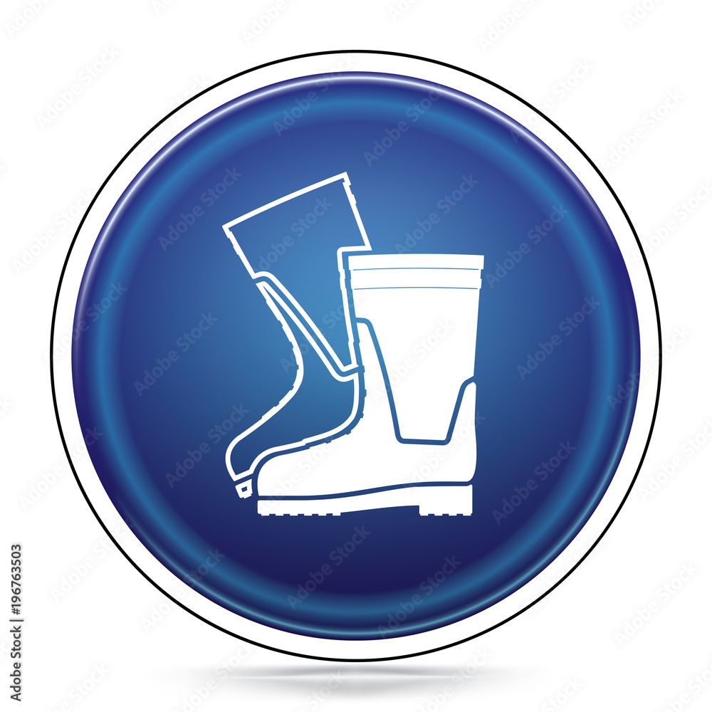 International Mandatory Foot Protection Symbol, Blue warning icon ...