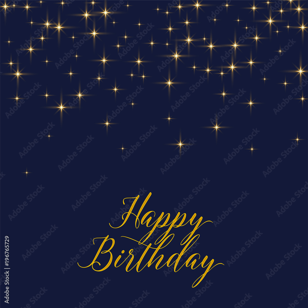 happy birthday background with shiny golden stars Stock Vector | Adobe ...