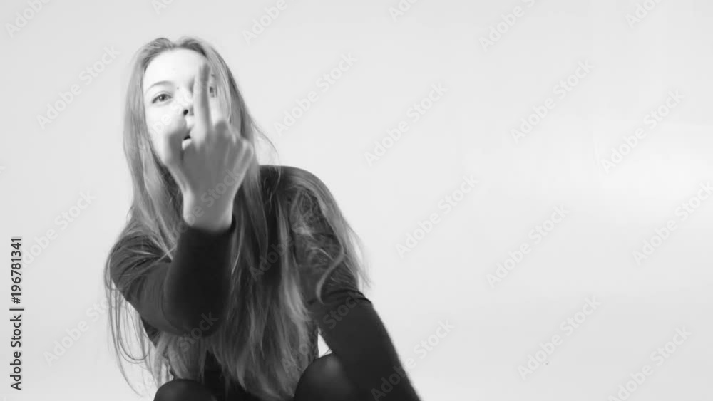 Vidéo Stock Black and white image. Young woman choreographer dancing in ...