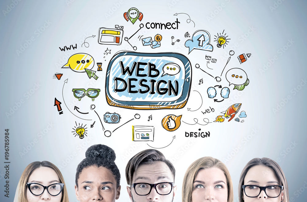 Diverse business team members heads, web design Stock-Foto | Adobe Stock