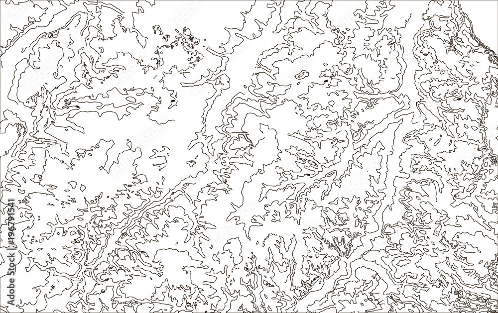 Abstract geographical map. Black and white vector image. Background ...