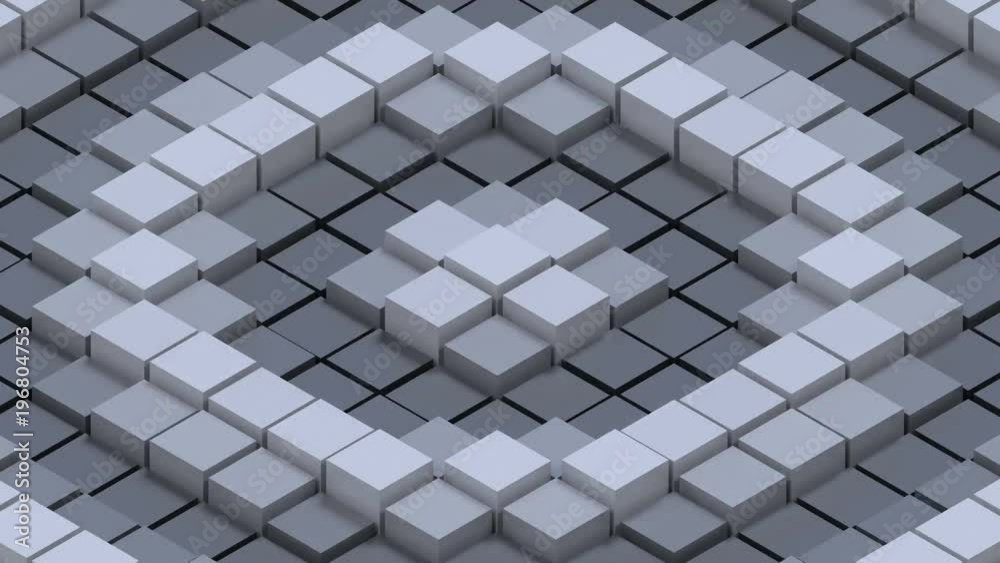 Greyscale abstract seamlessly waving field of cubes. Multi purpose ...