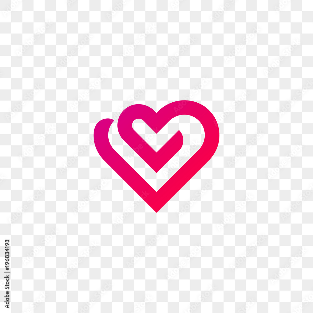 Heart logo vector icon. Isolated modern heart symbol for cardiology ...