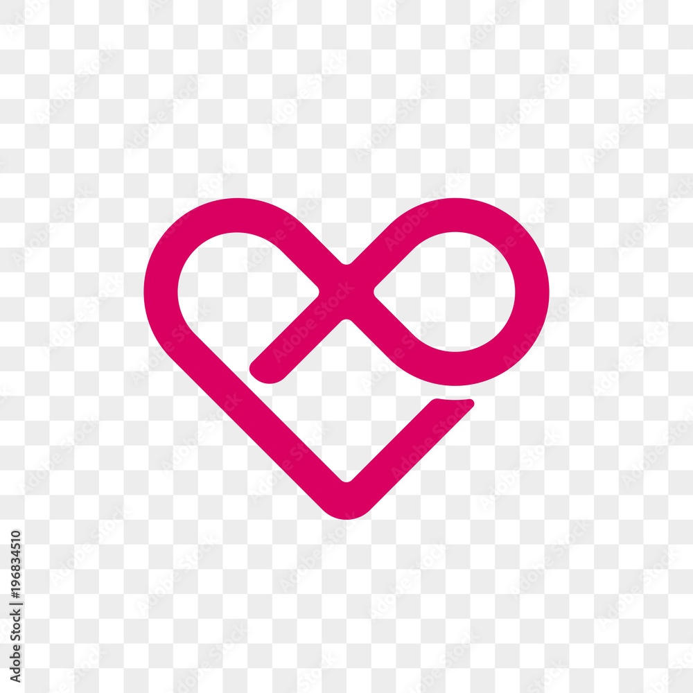 Vettoriale Stock Heart logo vector infinity loop icon. Isolated modern ...