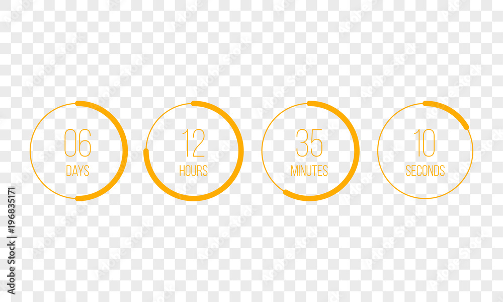 Vector Countdown Clock Counter Timer Ui Digital Count Down Circle Board Meter With Circle Time