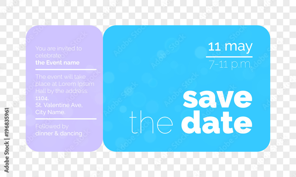 Save the Date wedding invitation card creative ticket design template ...