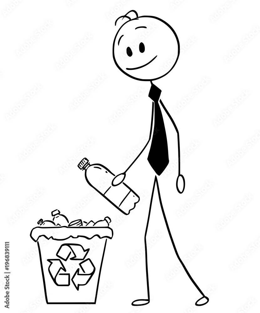 People Recycling Drawing