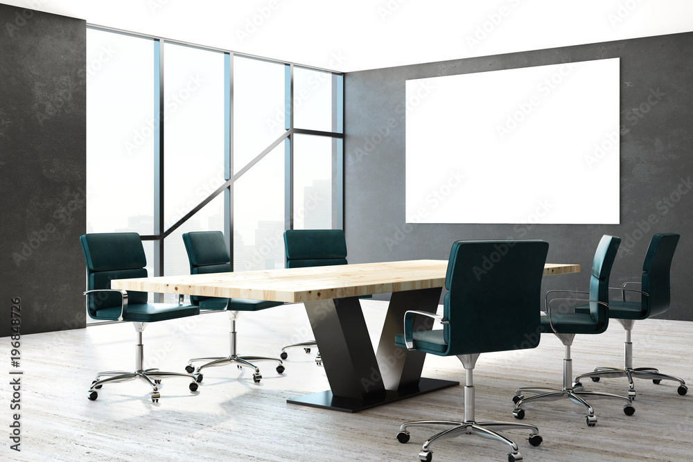 Modern meeting room with poster Stock Photo | Adobe Stock
