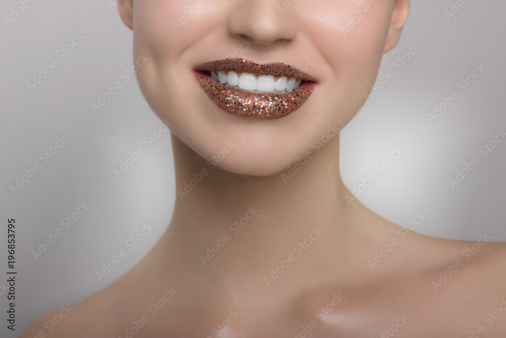 Beautiful Smile. Closeup Of Beautiful Happy Smiling Woman With White ...