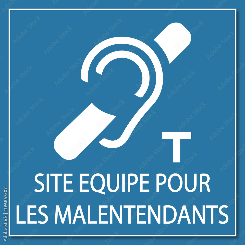 Logo site équipé pour personnes malentendantes. Stock Vector | Adobe Stock