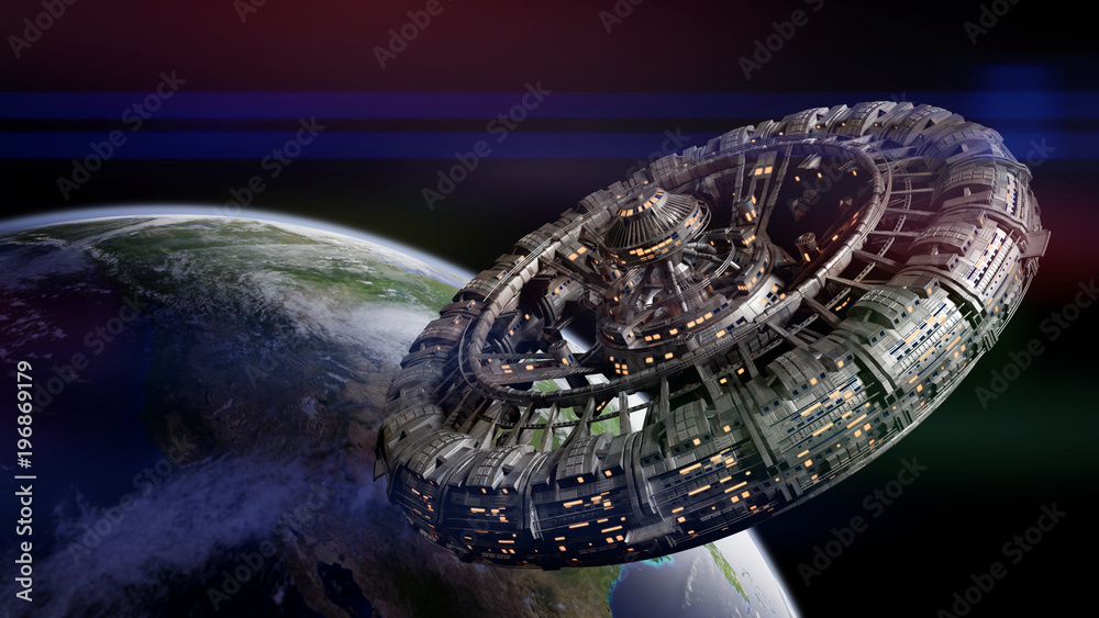 Wheel Space Station 3d