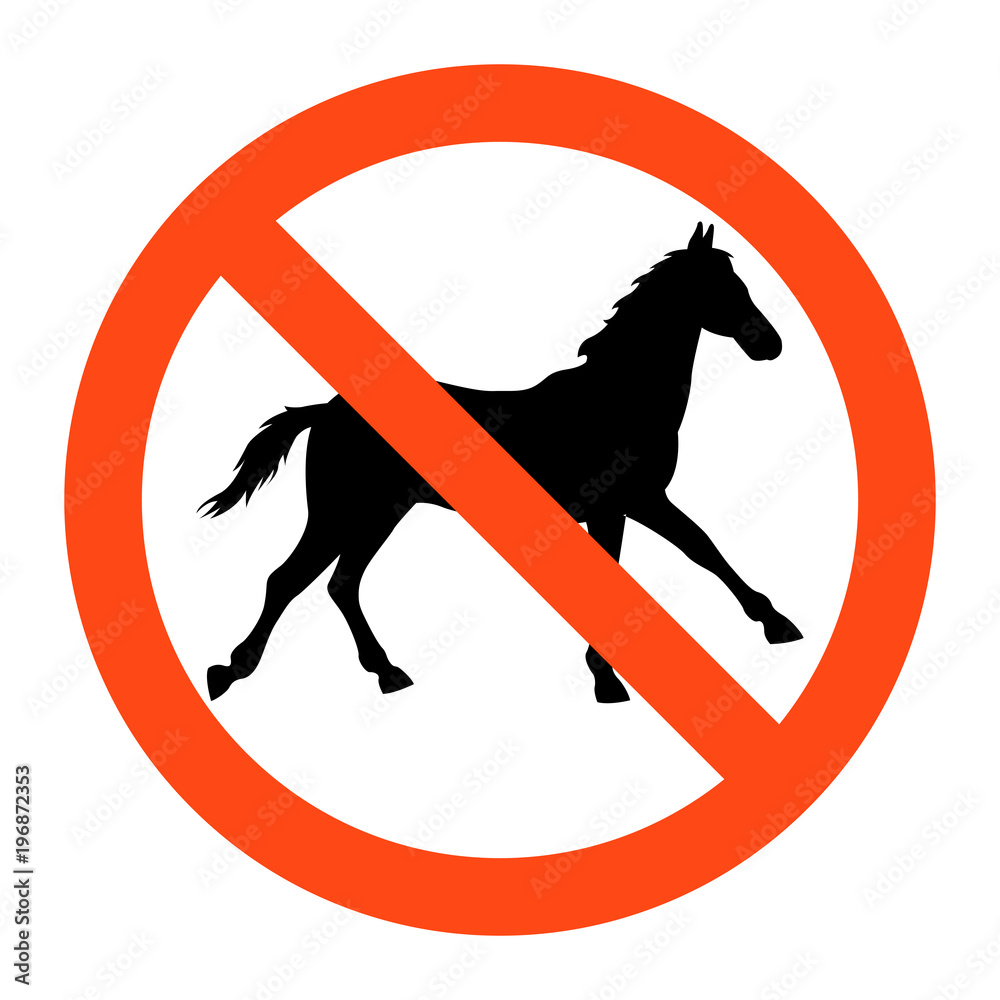 no horse sign ,vector illustratioon on white background Stock Vector ...