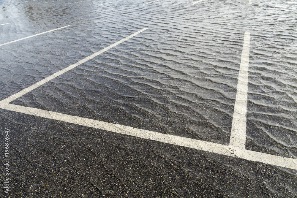 parking lot under water Stock Photo | Adobe Stock