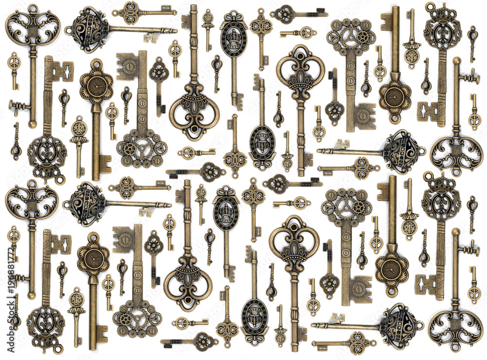 vintage fantasy detailed golden keys Stock Photo | Adobe Stock