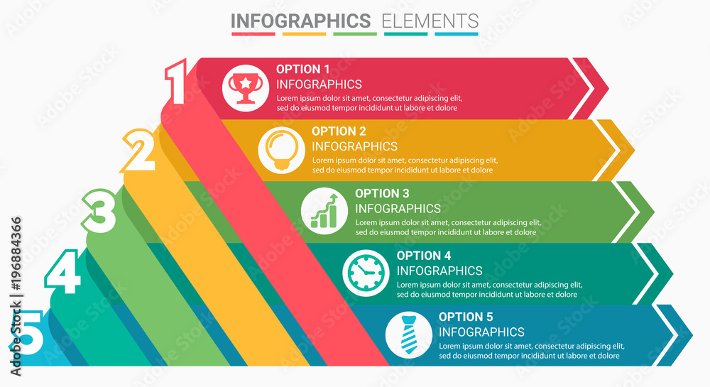 INFOGRAPHICS element abstract modern design the numbers top five ...