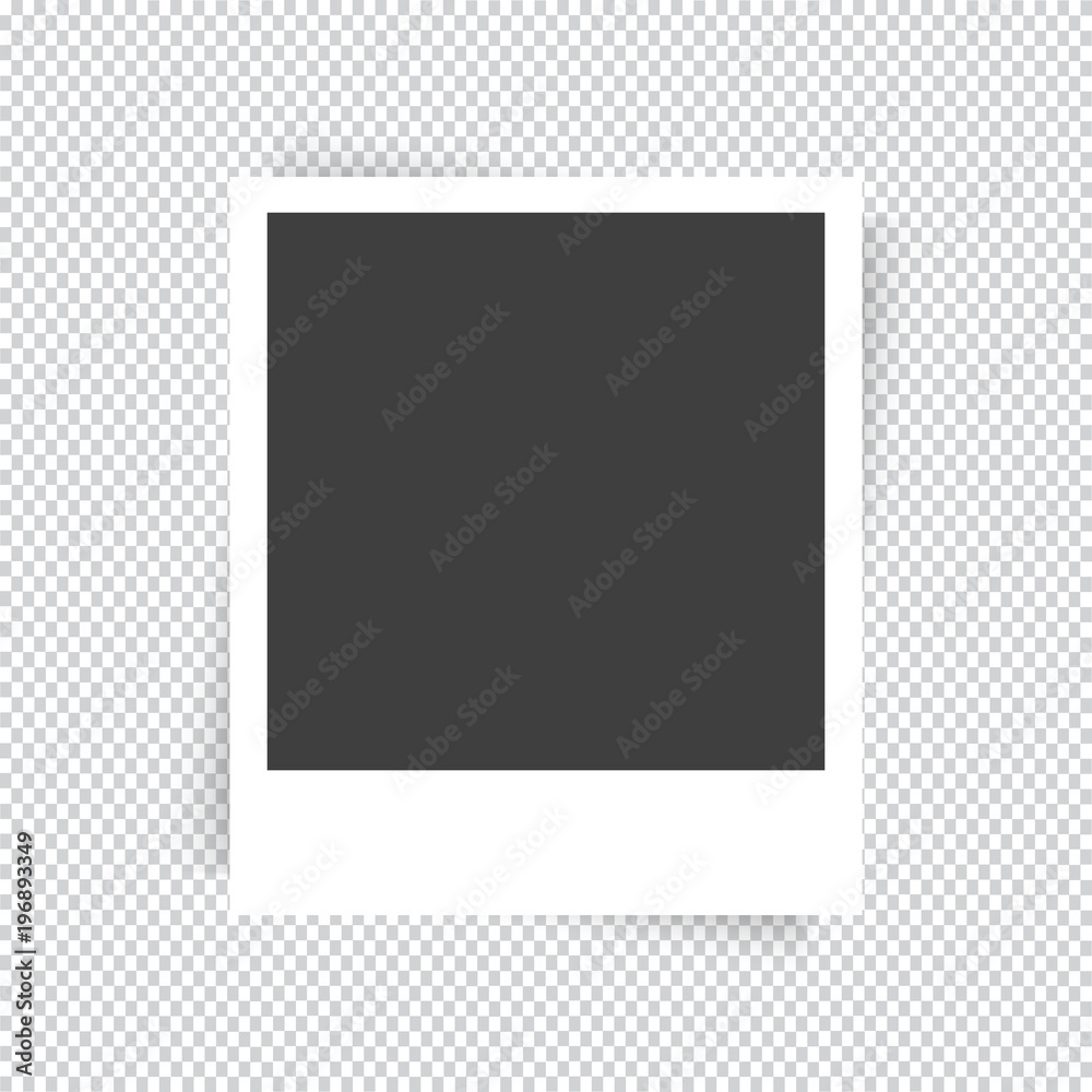 Set of template photo frame with shadow on transparent background ...