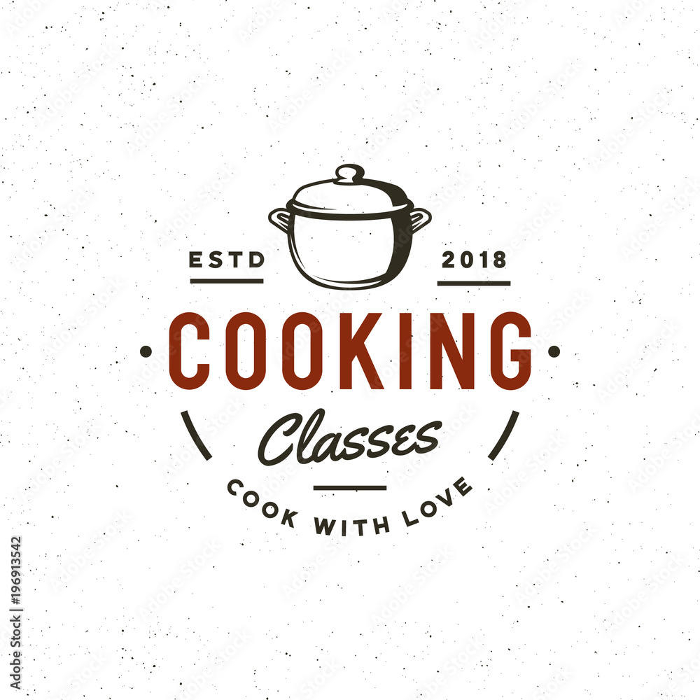 vintage cooking classes logo. retro styled culinary school emblem ...