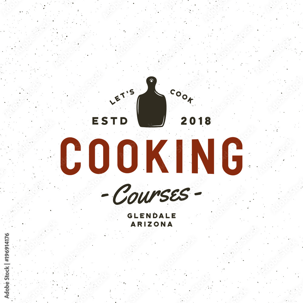 vintage cooking classes logo. retro styled culinary school emblem ...