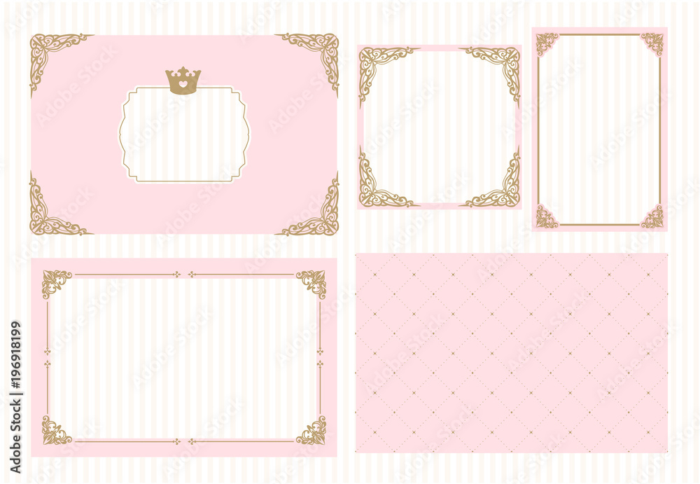 Pink Vintage Border Templates