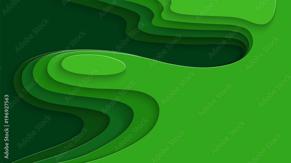 Paper cut design with 3D abstract background for labels, flyers ...