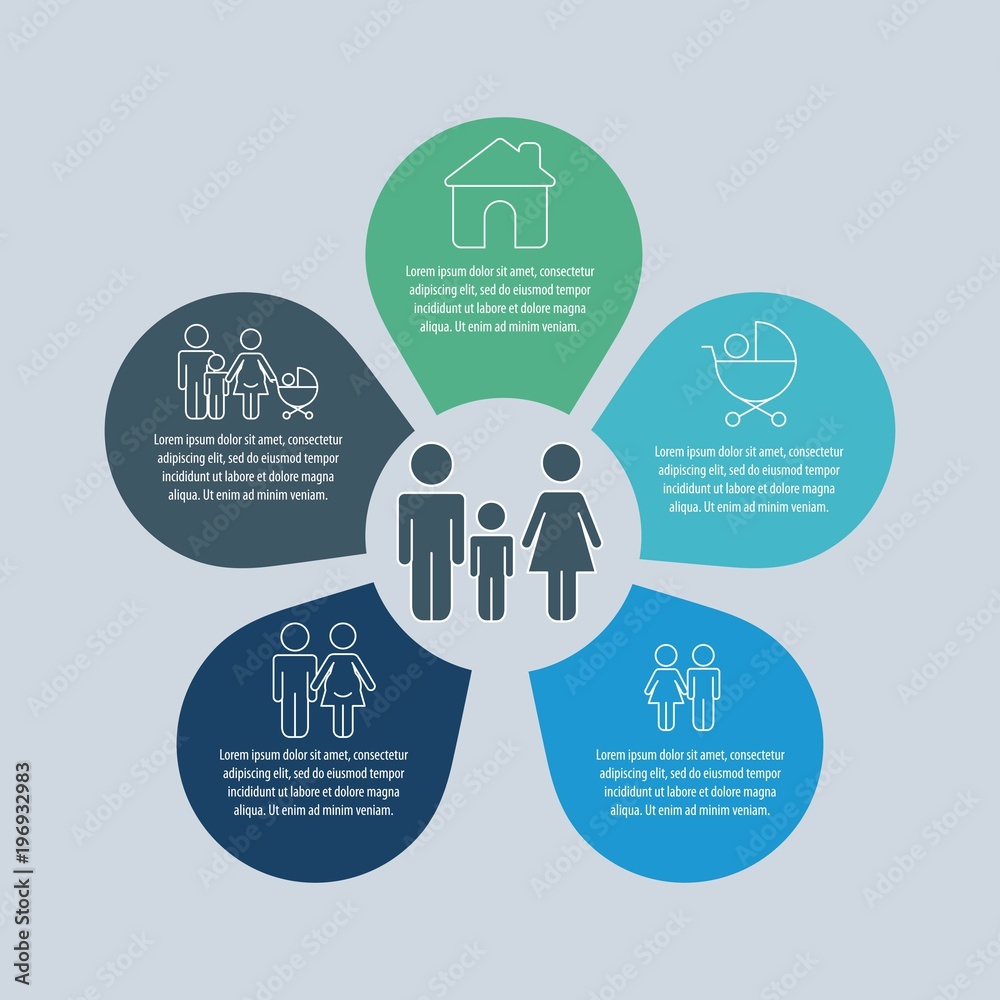 demographic people statistic elements infographic family vector ...