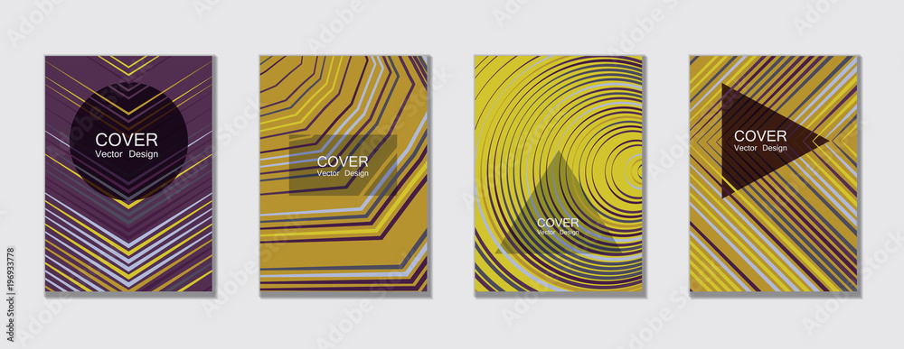 Geometric cover design template for annual report. Trendy presentation ...