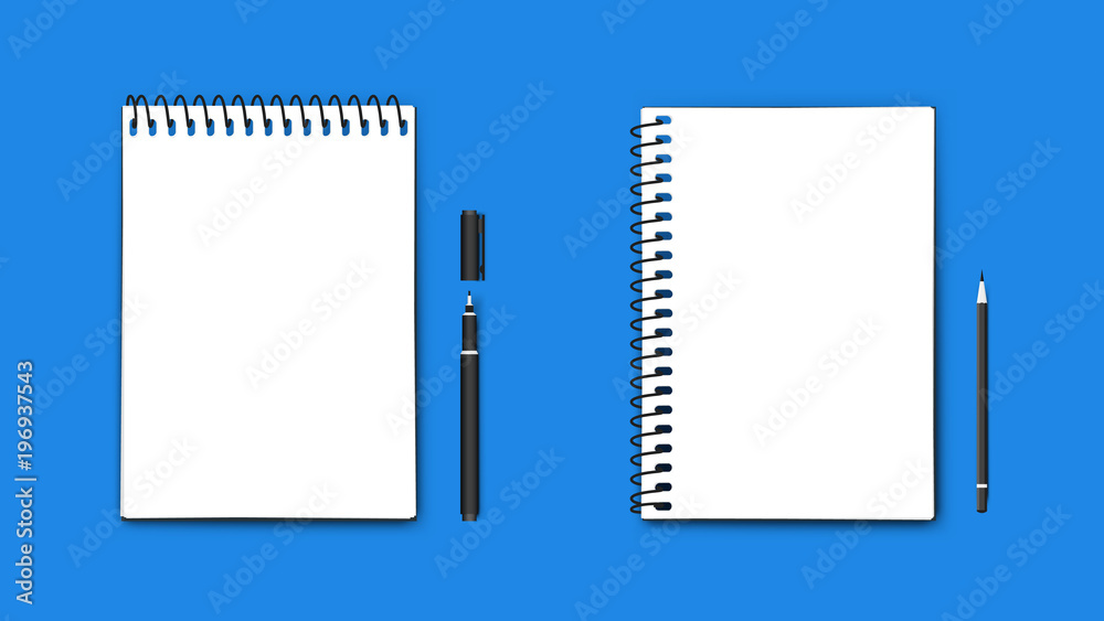 Realistic Vector Perfect Paper A4 Size Notebooks, Horizontal And ...