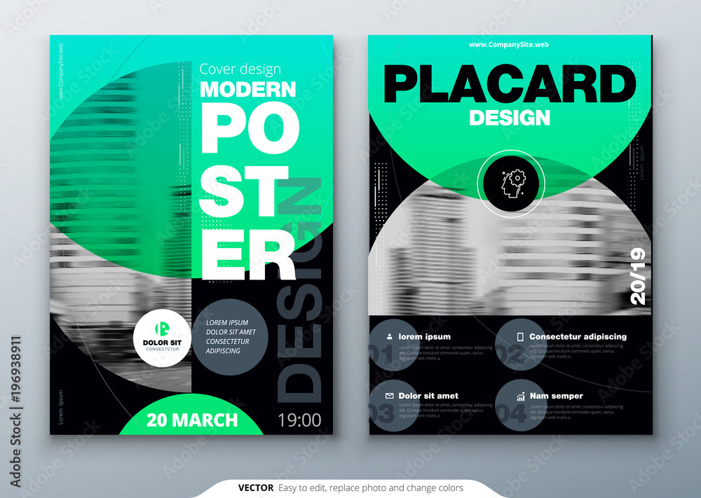 Poster template layout design. Business poster, placard background ...