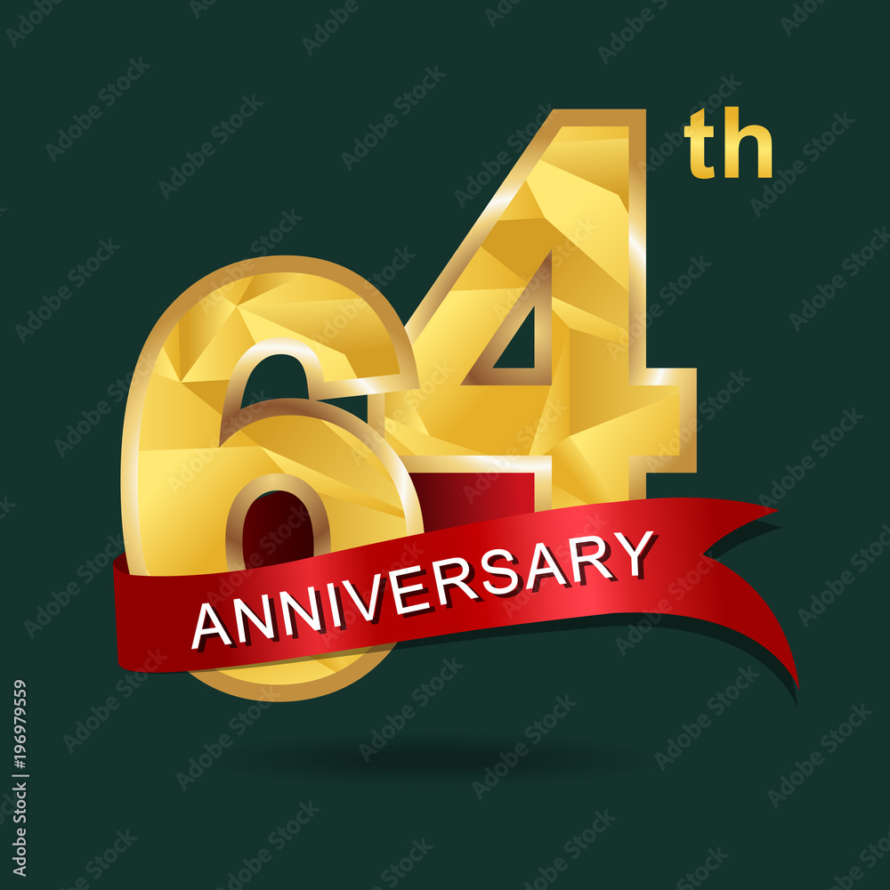 64th anniversary, aniversary, years anniversary celebration logotype ...