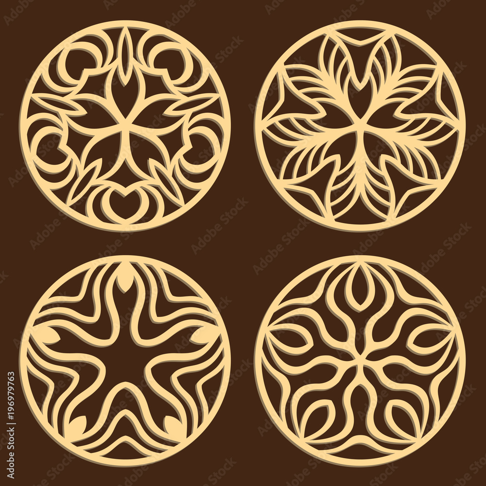 DIY laser cutting patterns. Jigsaw die cut ornaments. Islamic cutout ...